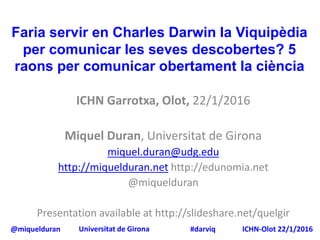 Faria servir en Charles Darwin la Viquipèdia? | PPT