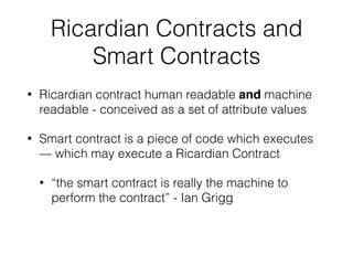 Semantics, Blockchains and Ricardian Contracts | PDF