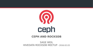 Ceph and RocksDB | PPT