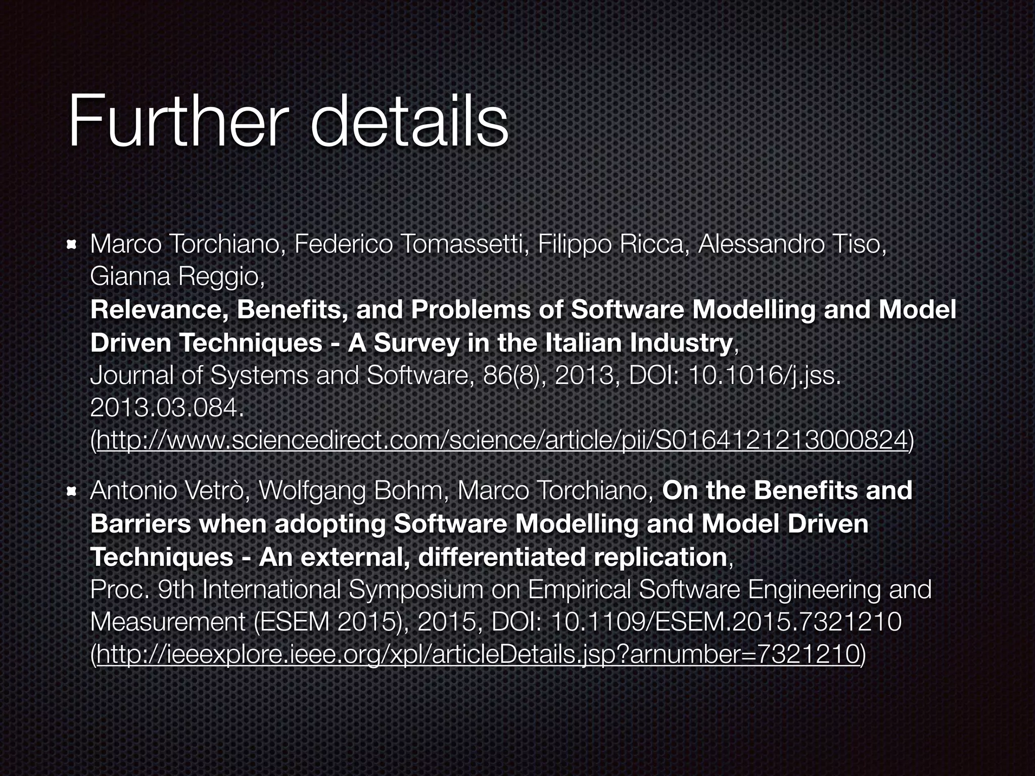 Relevance, Benefits, and Barriers of Software Modelling and Model Driven Techniques | PDF