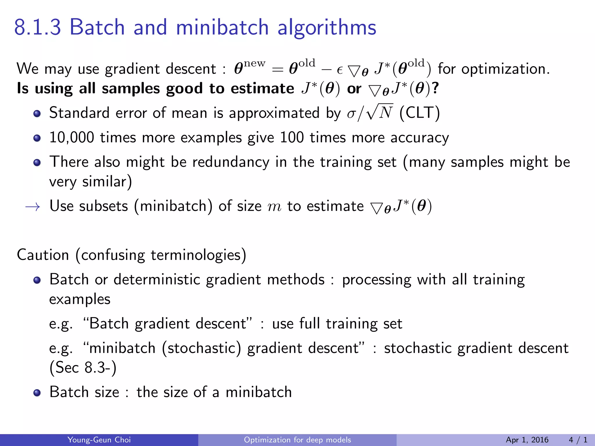 Chap 8. Optimization for training deep models | PDF