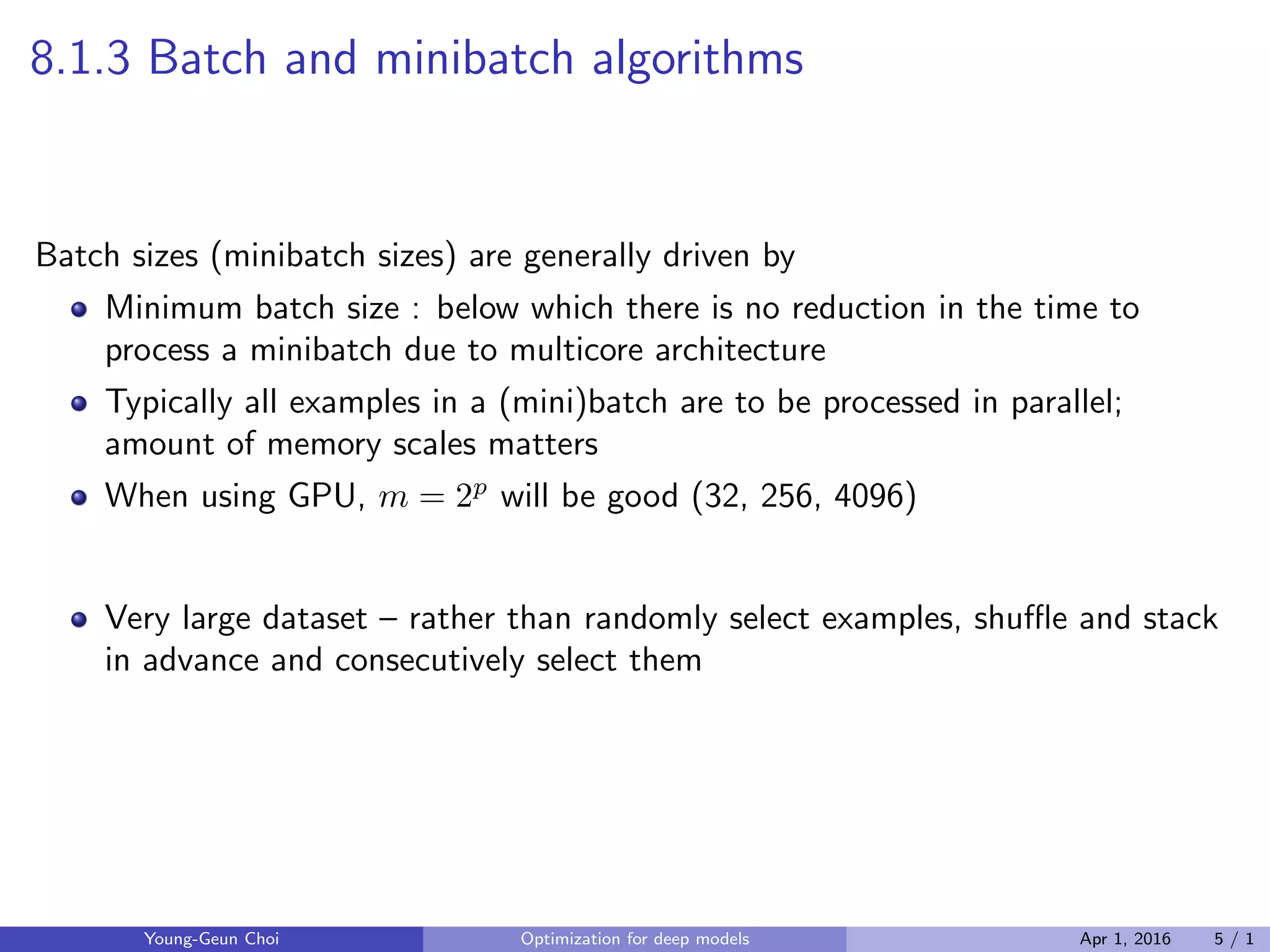 Chap 8. Optimization for training deep models | PDF