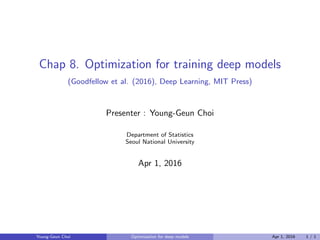 Chap 8. Optimization for training deep models | PDF