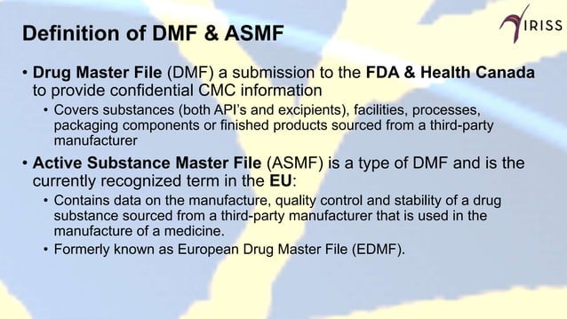 Submitting electronic Drug Master Files (DMF) and Active Substance ...