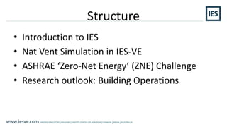 Modelling Natural Ventilation in IES-VE: Case studies & Research ...