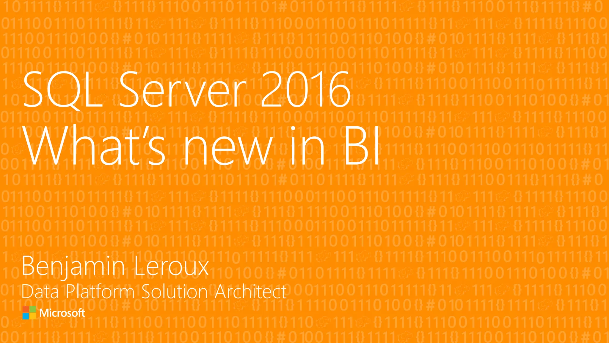 SQL Server 2016 SSRS and BI | PPT