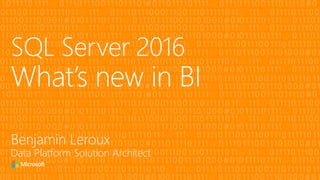 SQL Server 2016 SSRS and BI | PPT