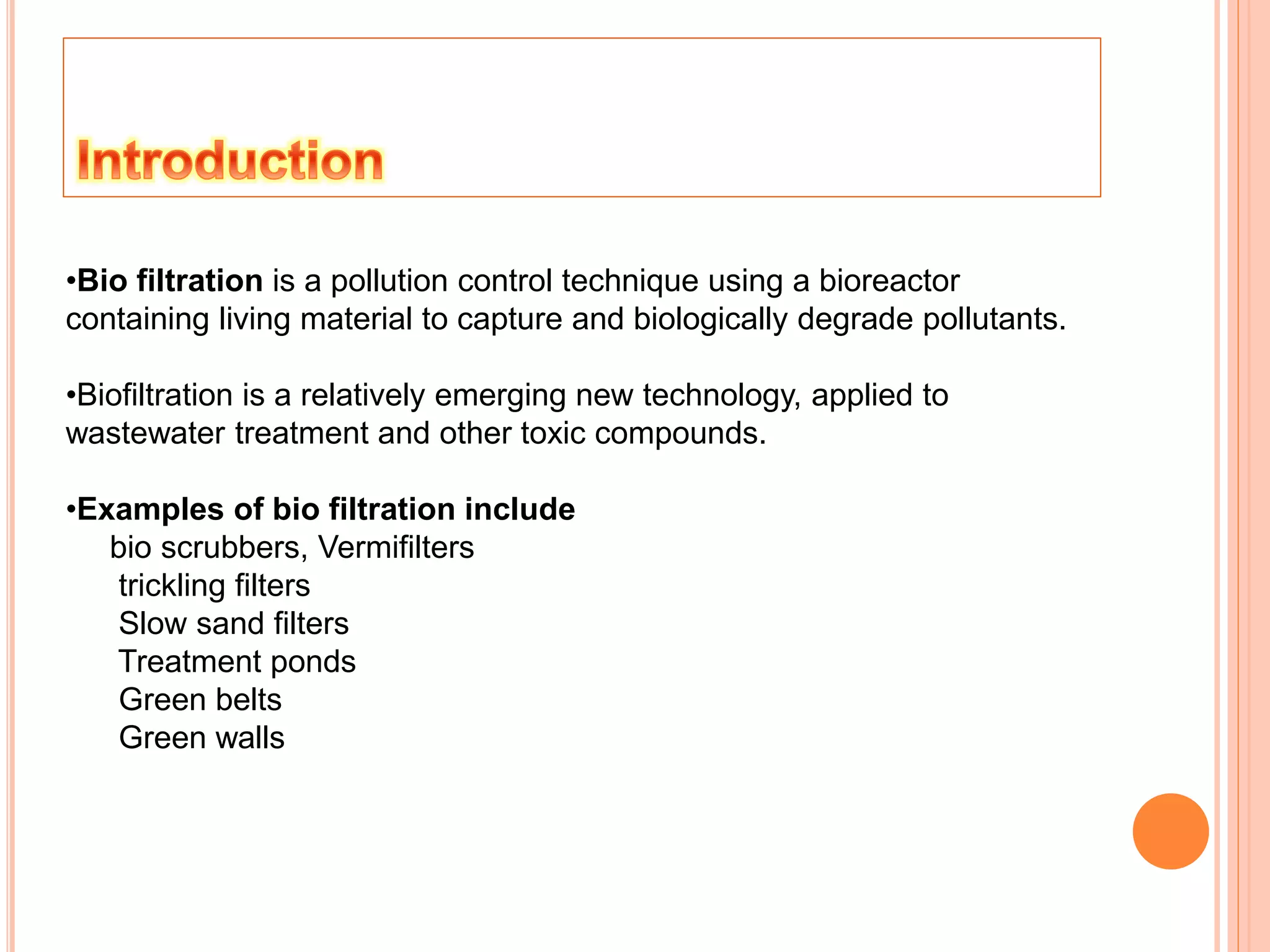 bio filters for pollution control | PPTX