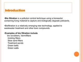 bio filters for pollution control | PPTX