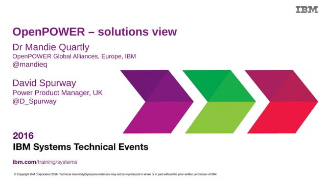 OpenPOWER Solutions overview session from IBM TechU Rome - April 2016 | PDF | Computer Software ...