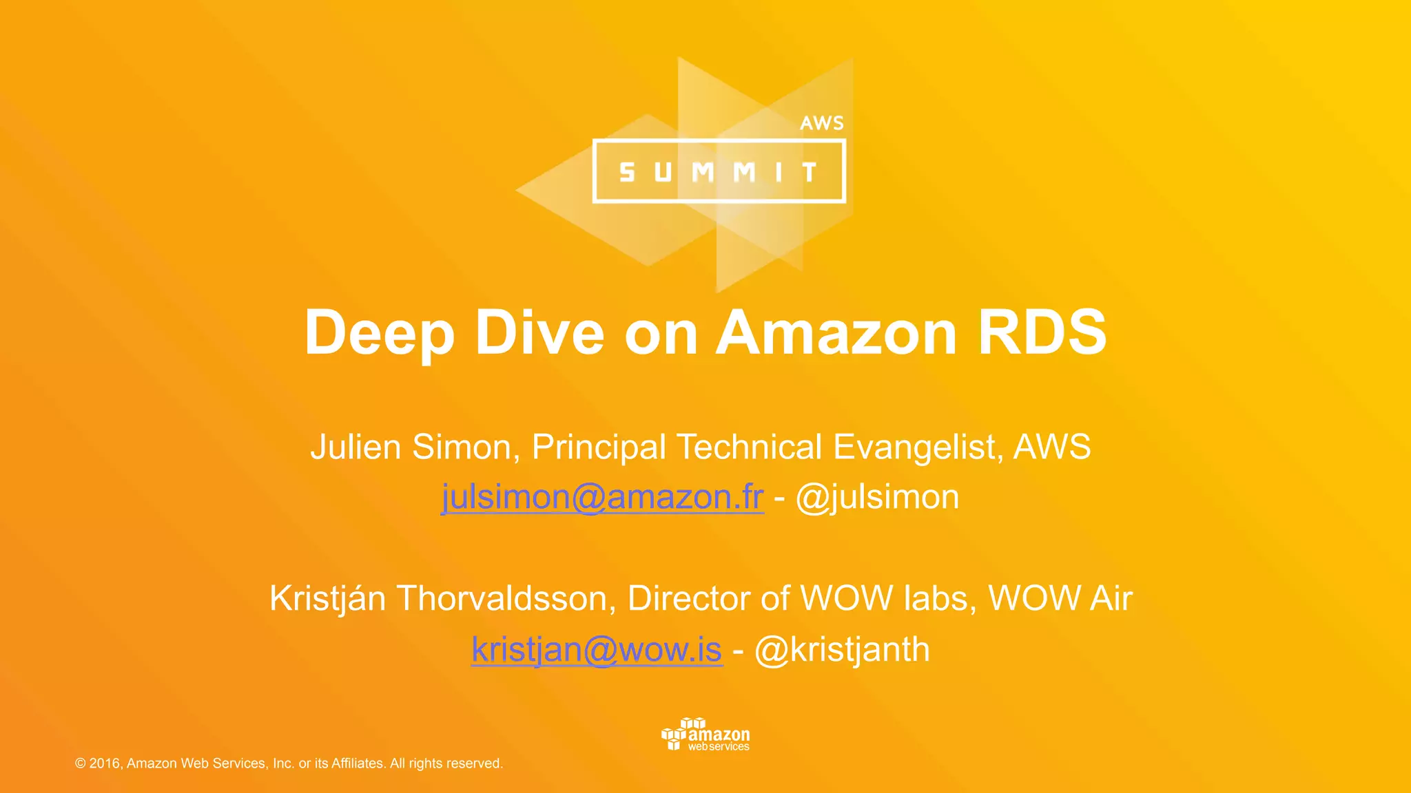 Deep Dive on Amazon RDS (May 2016) | PPT