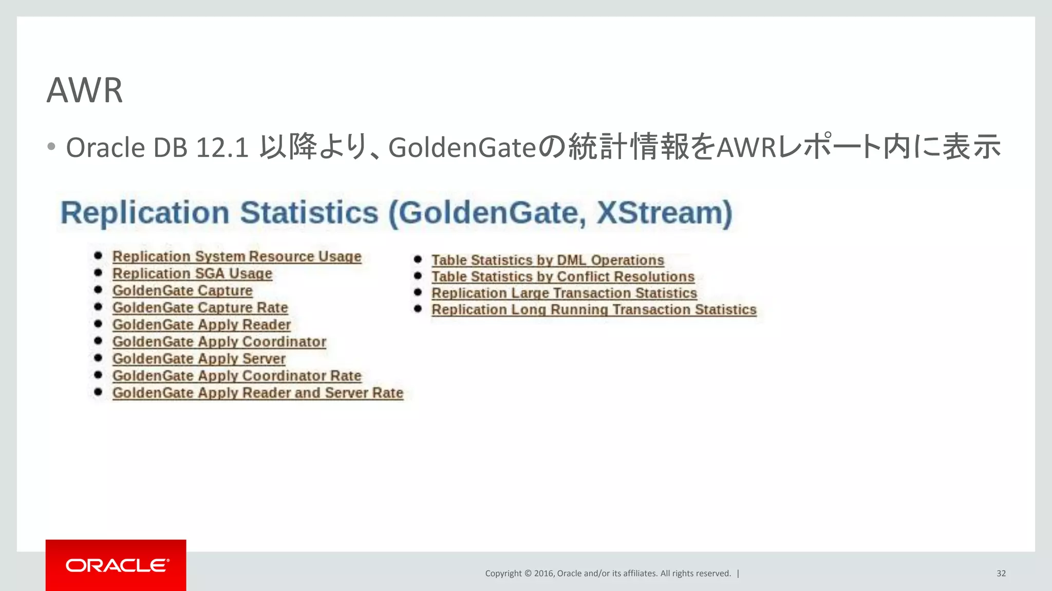 GoldenGateテクニカルセミナー3「Oracle GoldenGate Technical Deep Dive」(2016/5/11) | PDF