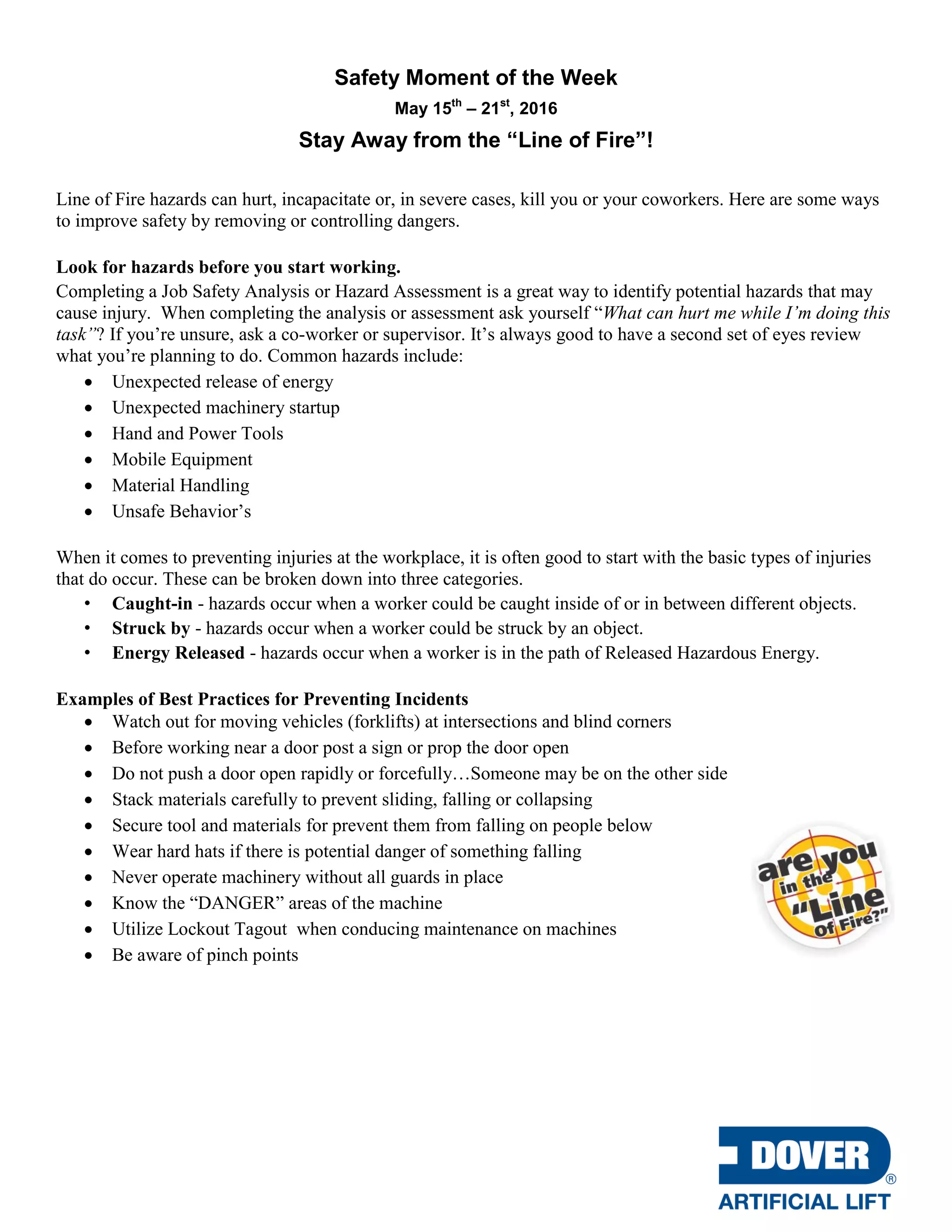 Dover ALS Safety Moment of the Week 16-May-2016 | PDF | First Aid ...