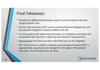 Beyond Engineering: EPC Lessons learnt from a Lenders' Technical and ...