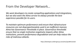 Ex Libris REST API Governance Thresholds | PPTX