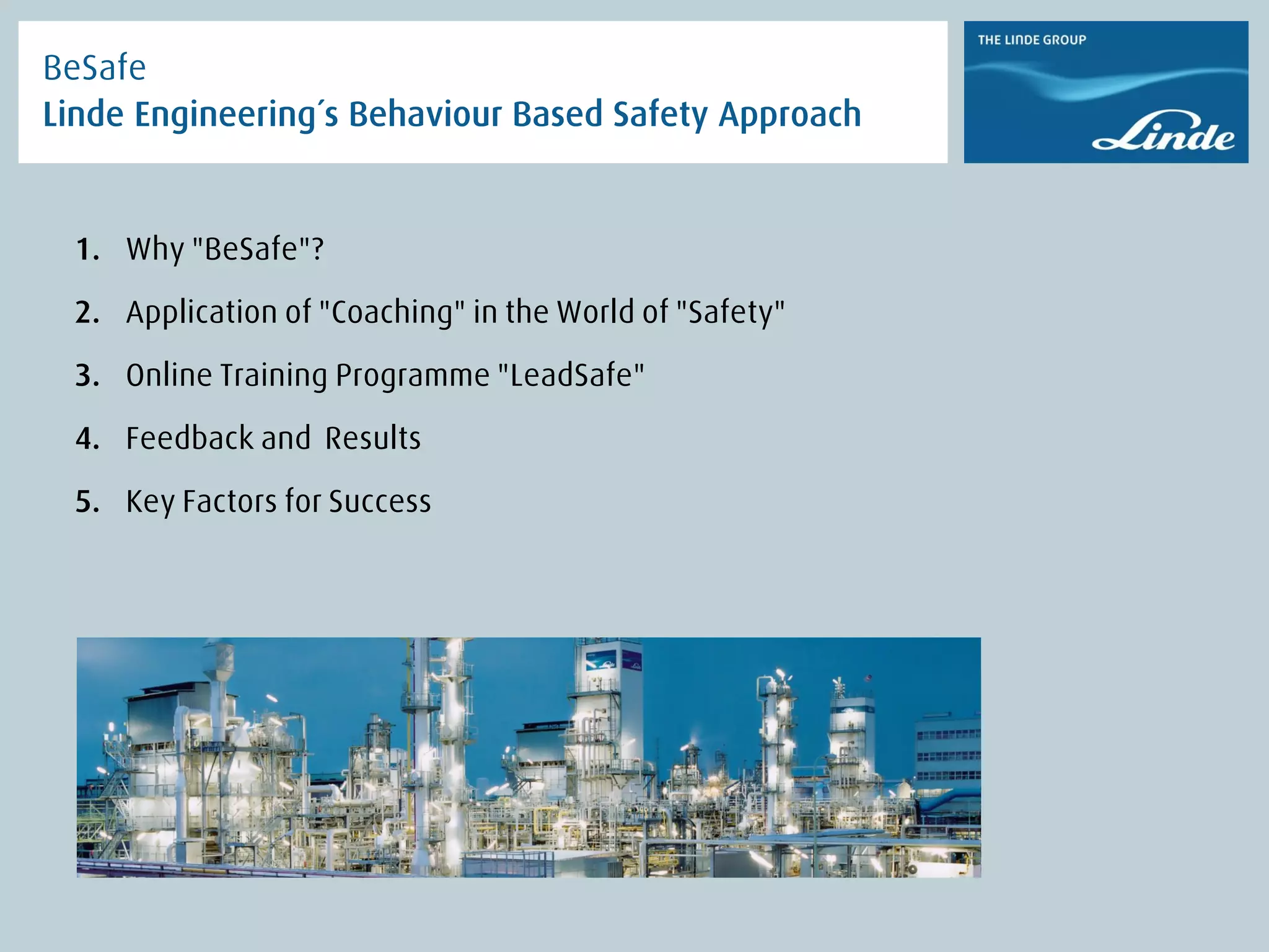 The Linde Engineering Behaviour Based Safety Approach | PDF