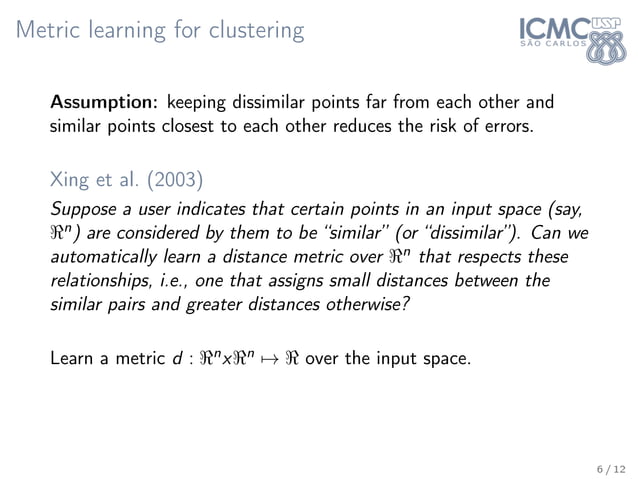 An Introduction to Metric Learning for Clustering | PDF | Computing | Technology & Computing