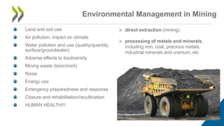 Environmental payments in the minerals extraction sector | PPTX