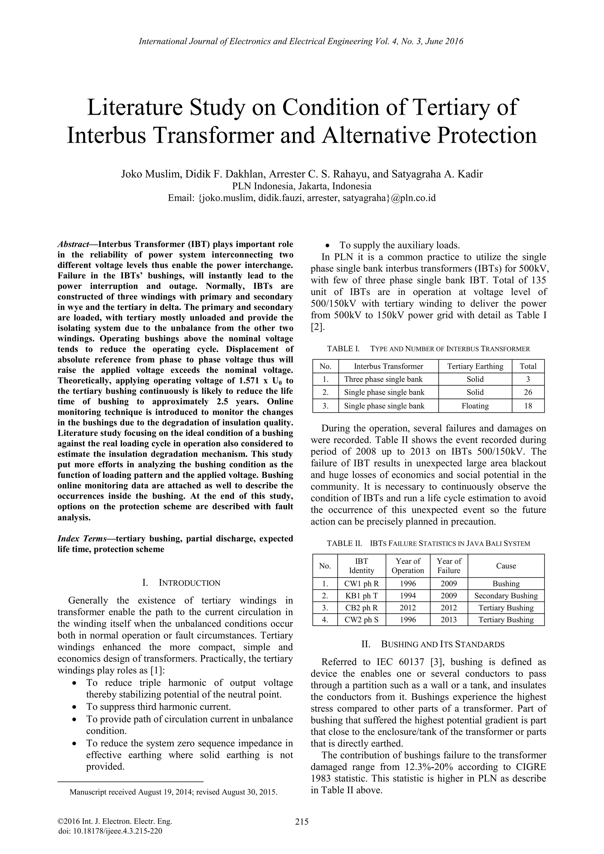 Tertiary interbus transformer and alternative protection | PDF