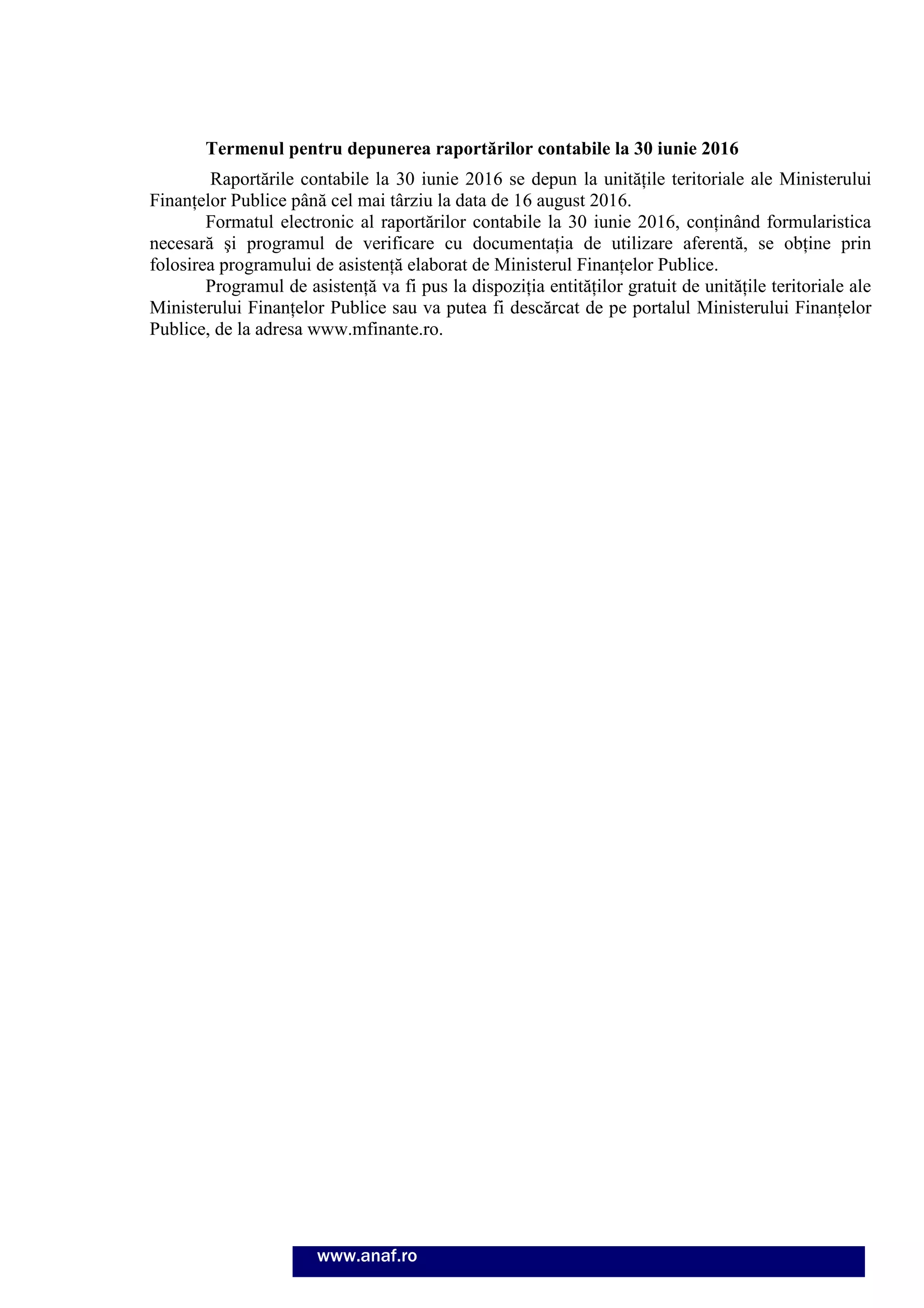 Raportare 30.06.2016