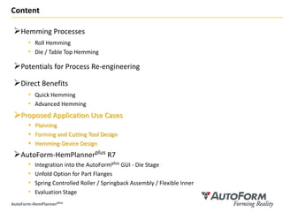 AutoForm-HemPlanner^plus R7 in Hemming Simulation | PDF
