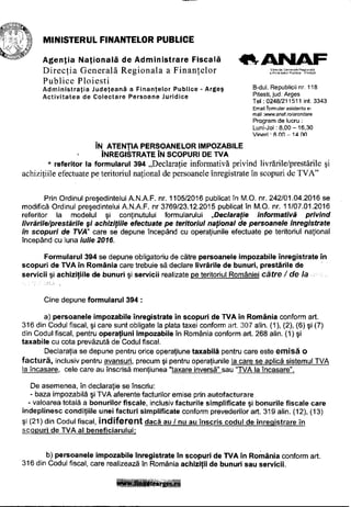 Explicaţii pe marginea noului formular 394 | PDF