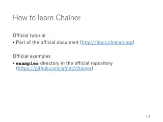 Introduction to Chainer | PPT