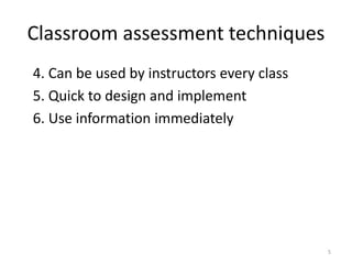 Classroom Assessment Techniques in Higher Education Teaching | PPT