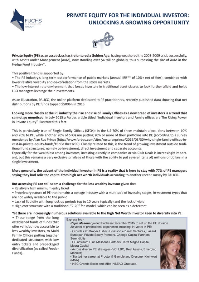 Private Equity for the Individual Investor: Unlocking a Growing Opportunity | PDF | Private ...