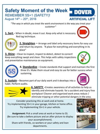 Dover ALS Safety Moment of the Week 15-Aug-2016 | PDF
