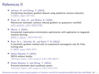 Riemannian stochastic variance reduced gradient on Grassmann manifold (ICCOPT2016) | PDF