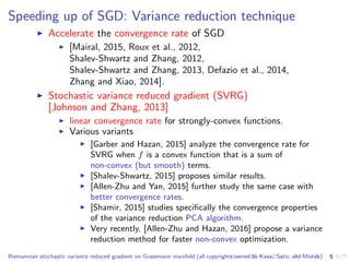 Riemannian stochastic variance reduced gradient on Grassmann manifold (ICCOPT2016) | PDF