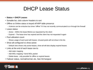 DHCP Server - pfSense Hangout September 2016 | PDF