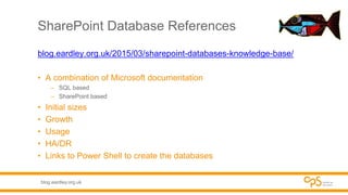SharePoint Databases: What you need to know (201609) | PPT