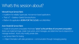 Azure Service Fabric and the Actor Model: when did we forget Object Orientation? | PPT