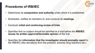 INSTITUTIONAL REVIEW BOARD/INDEPENDENT ETHICS COMMITTEE (IRB/IEC) | PPTX