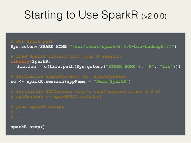Sparkr Play Spark Using R 20160909 Hadoopcon