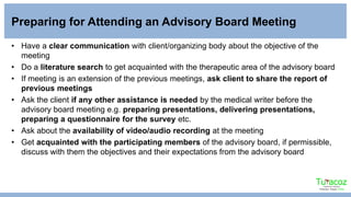 Medical Advisory Board Meetings and Medical Writing | PPTX