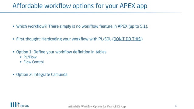 Affordable Workflow Options for APEX | PDF