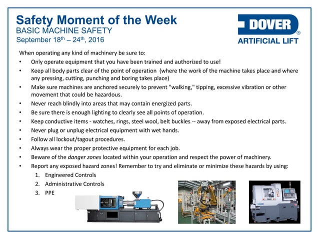 Dover ALS Safety Moment of the Week 19-Sep-2016 | PPT