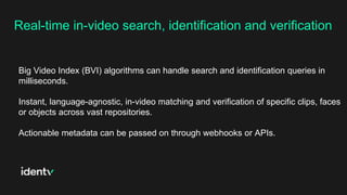 IDenTV The Next Evolution in Big Video Data | PPT