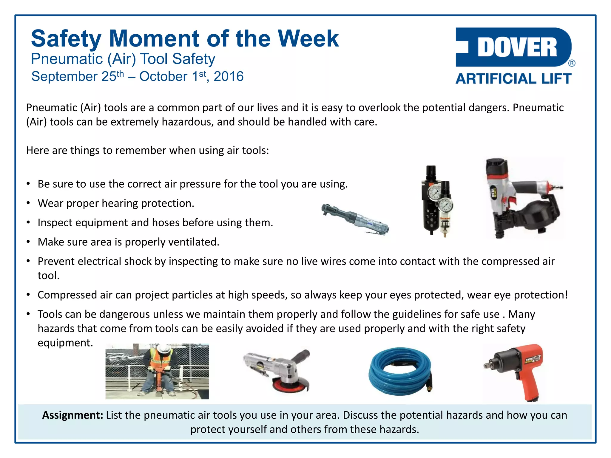 Dover ALS Safety Moment of the Week 26-Sep-2016 | PDF