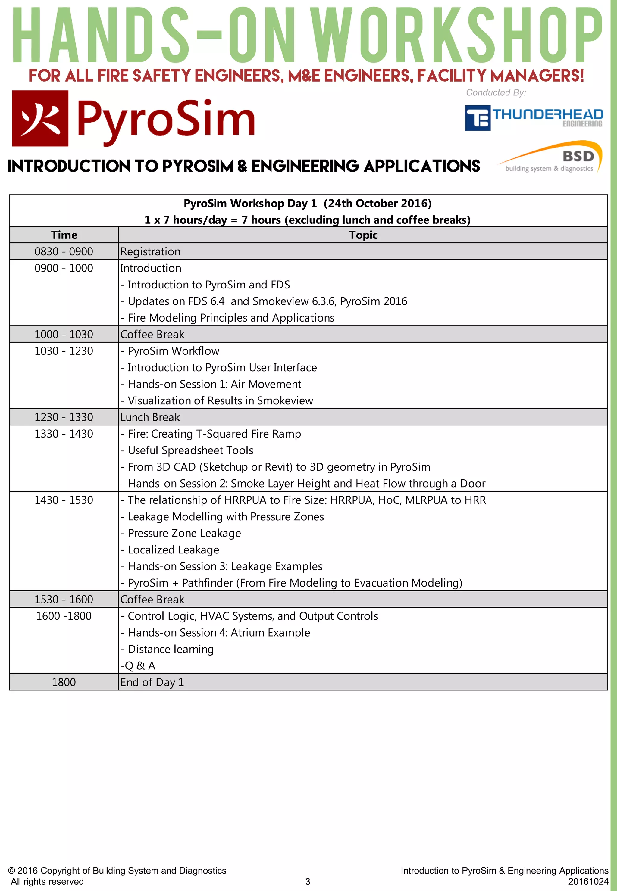 24 OCT 2016 - Introduction to PyroSim & Engineering Applications | PDF