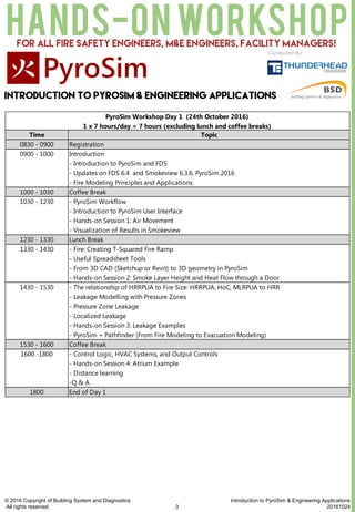 24 OCT 2016 - Introduction to PyroSim & Engineering Applications | PDF