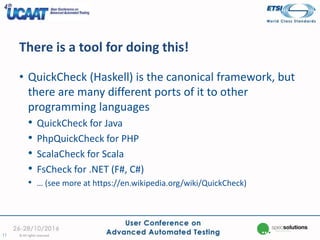 Property Based BDD Examples (ETSI UCAAT 2016, Budapest) | PDF