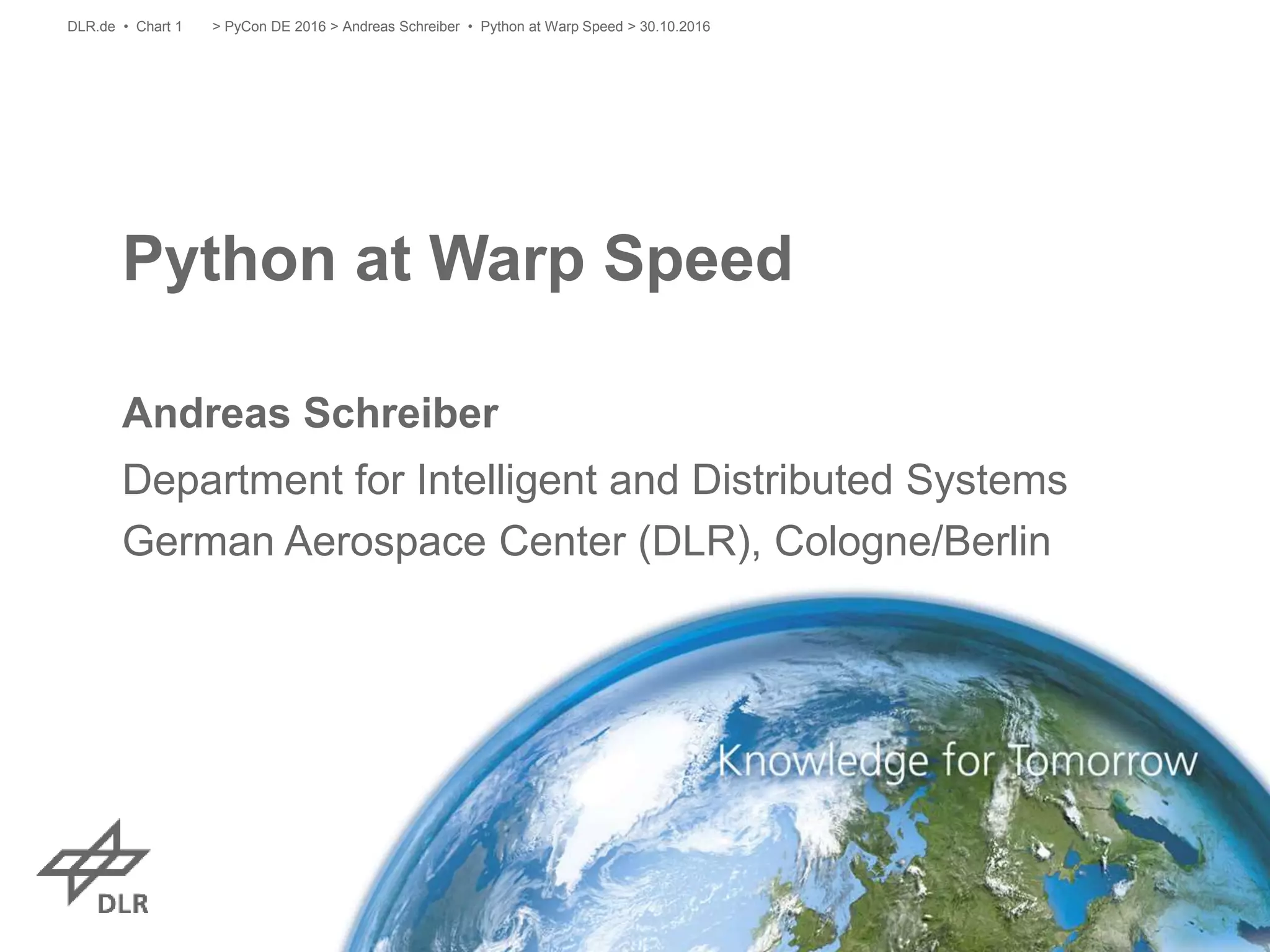 Python at Warp Speed | PPT