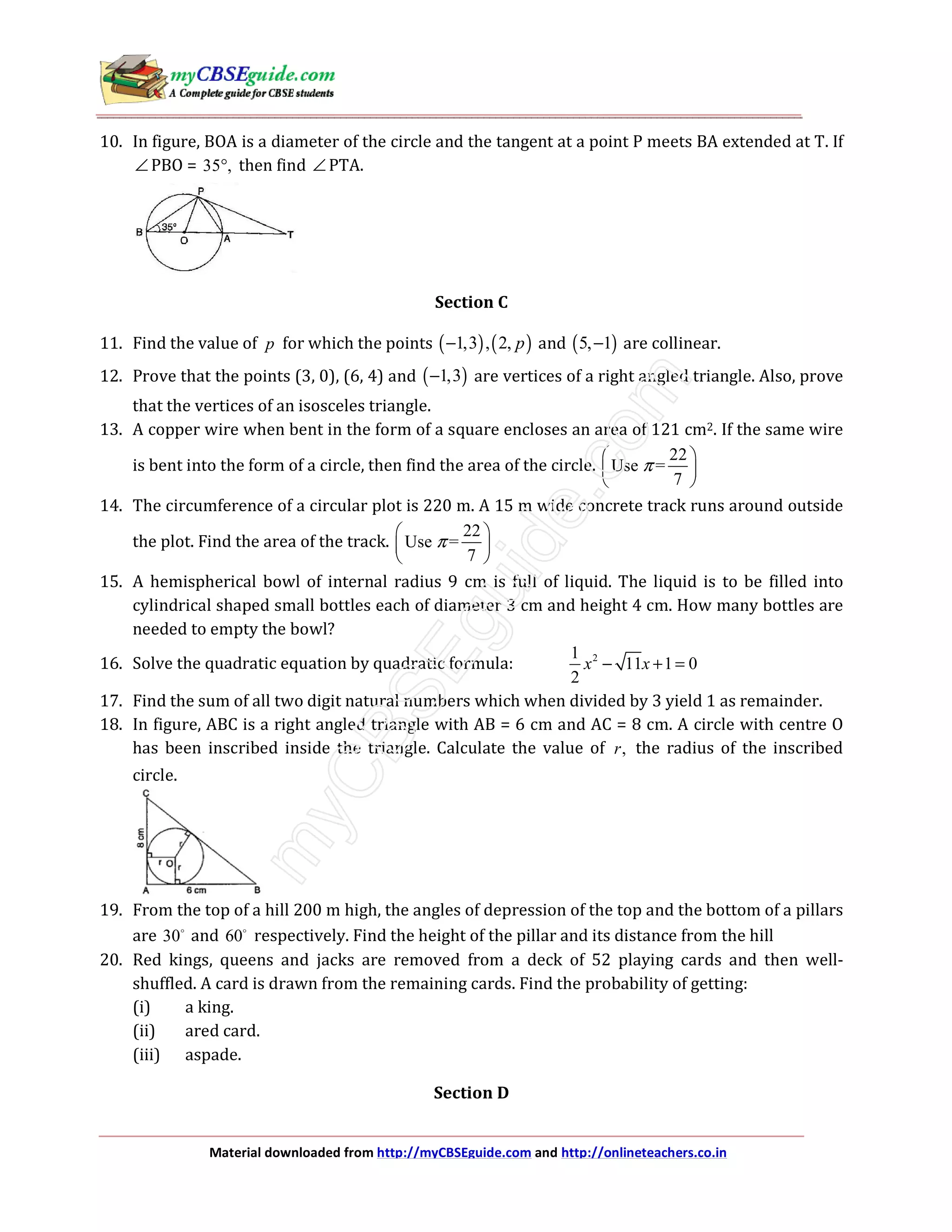 2016 10 mathematics_sample_paper_sa2_04 | PDF
