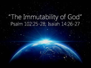 RHBC 274: The Immutability of God | PPT