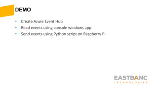 Getting started with Azure Event Hubs and Stream Analytics services | PPTX