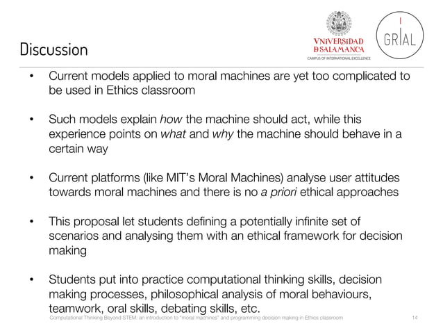 Presentation Of The Paper Computational Thinking Beyond Stem An